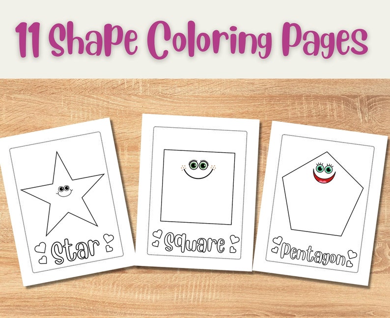 11 Printable Shapes Coloring Pages Worksheets for Kids: Preschool ...