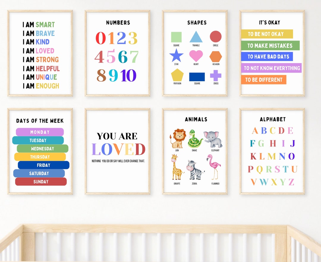 Preschool Educational Posters Set, Homeschool Prints, Montessori ...