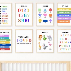Preschool Educational Posters Set, Homeschool Prints, Montessori ...