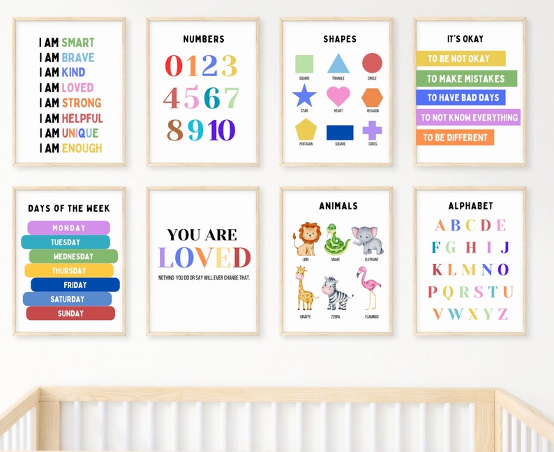 Preschool Educational Posters Set, Homeschool Prints, Montessori ...