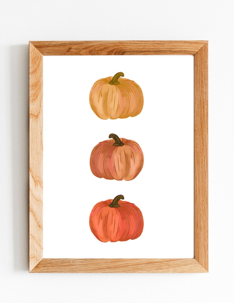 Fall Pumpkin Trio Print - Autumn Wall Art - Instant Download - Fall ...