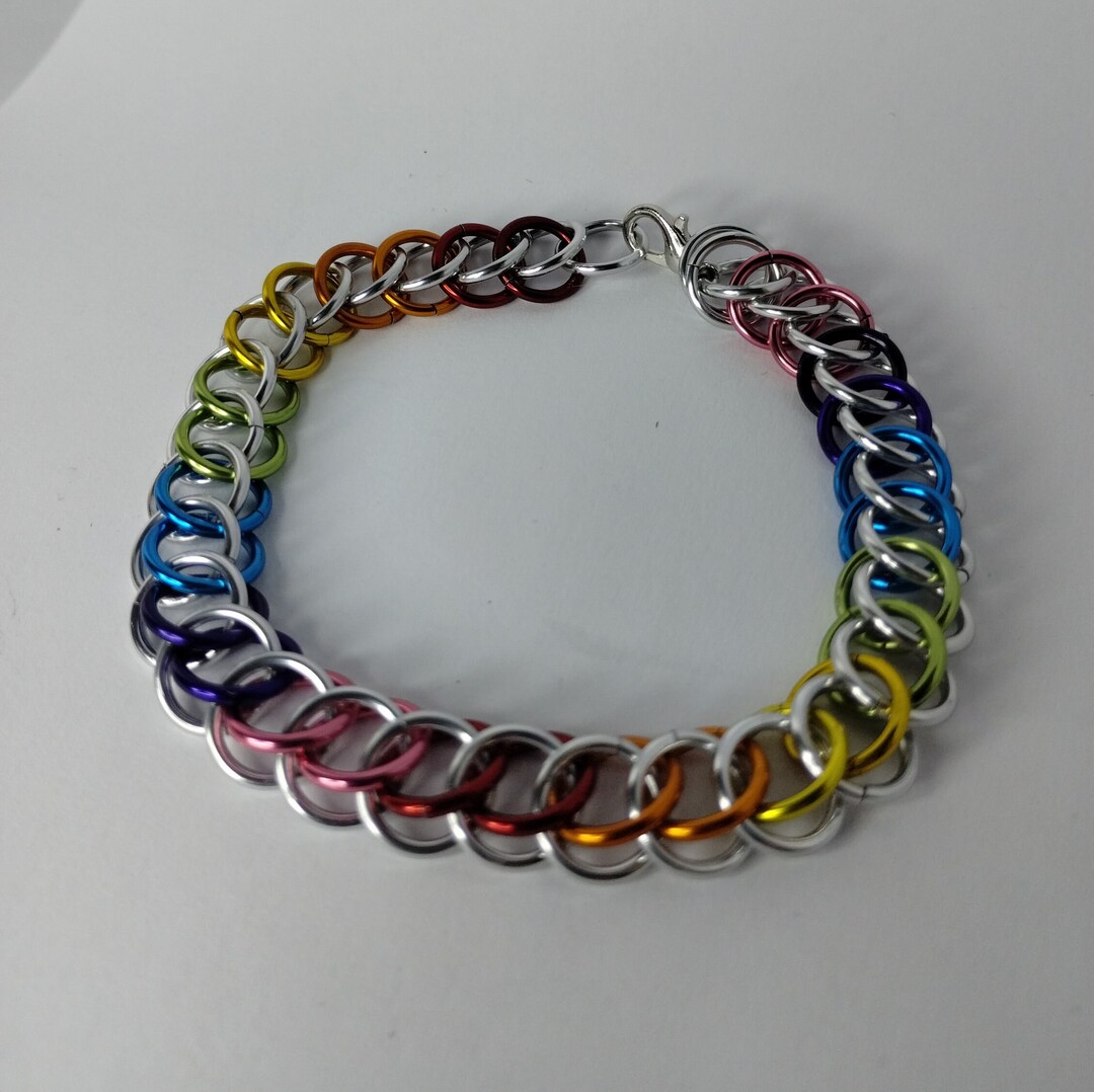 Rainbow Half-persian 3-in-1 Chainmail Bracelet/ Anklet - Etsy