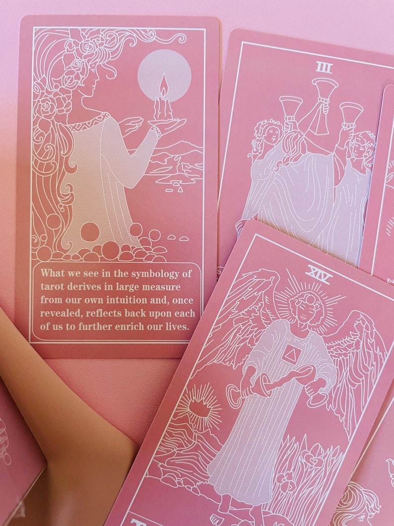 Pink Tarot Deck Tarot Cards Pink Oracle Future Telling - Etsy
