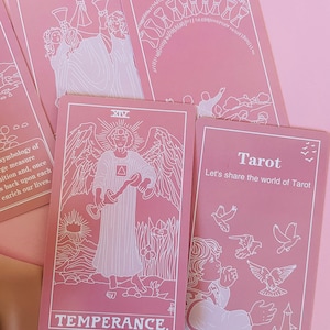 Pink Tarot Deck | Tarot Cards | Pink Oracle | Future Telling Divination ...