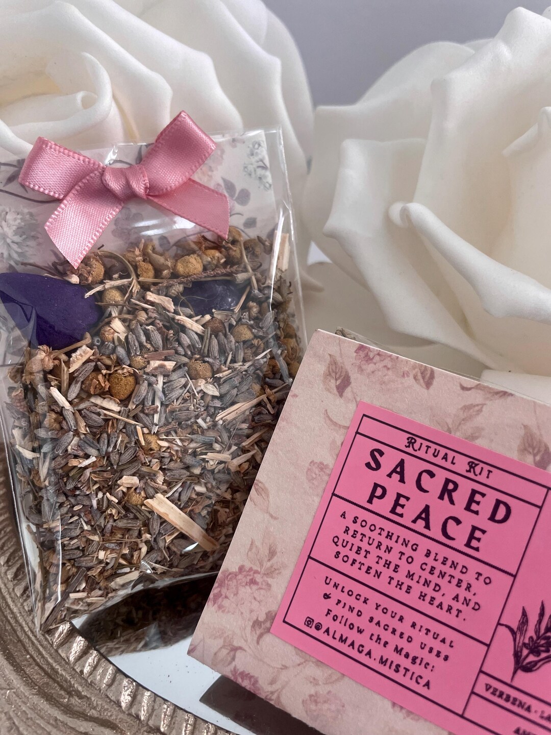 Sacred Peace Ritual Kit: Amethyst, Lavender & Herbal Blend - Etsy