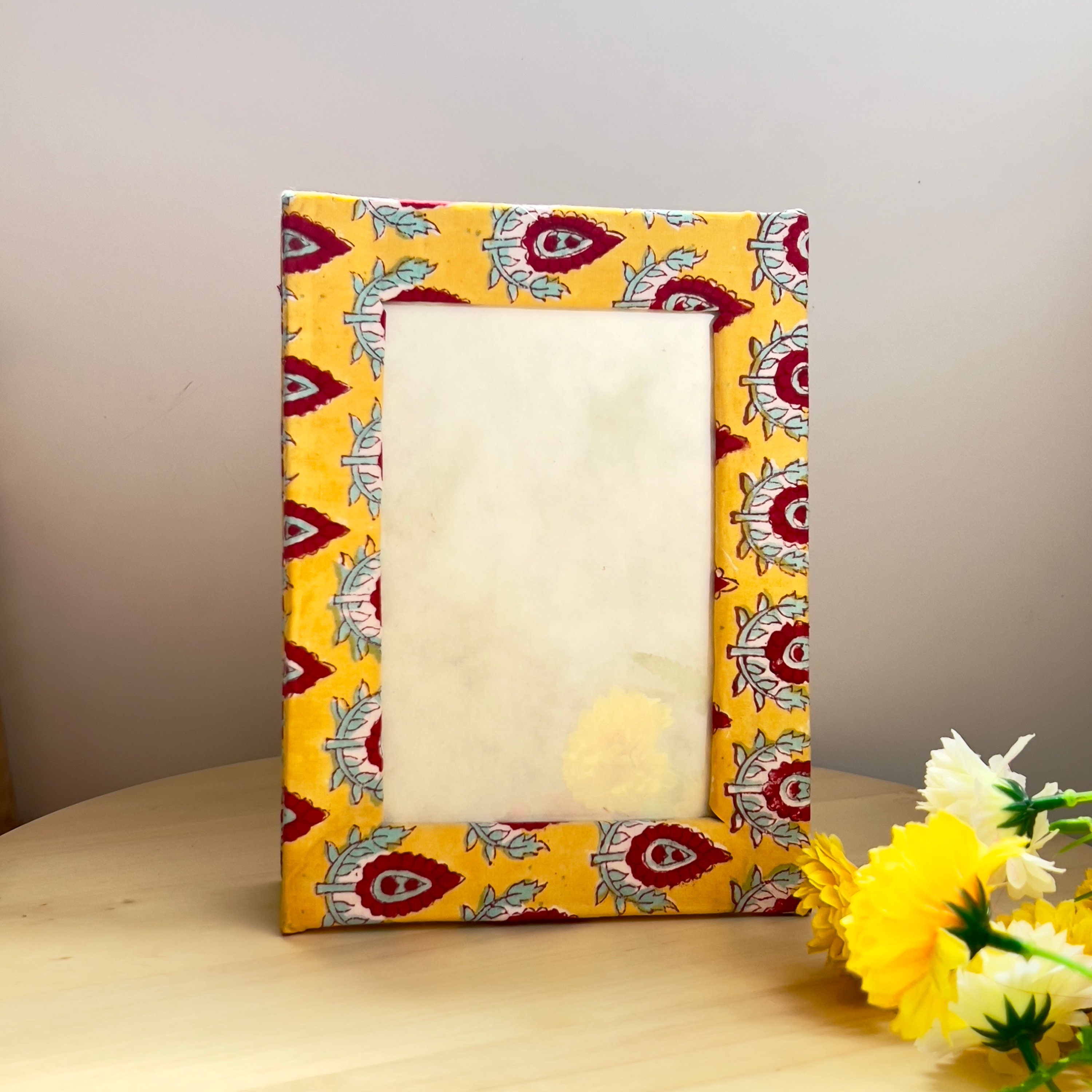 Indian Fabric Prints Ethnic Photo Frame Handmade Block Print Picture ...