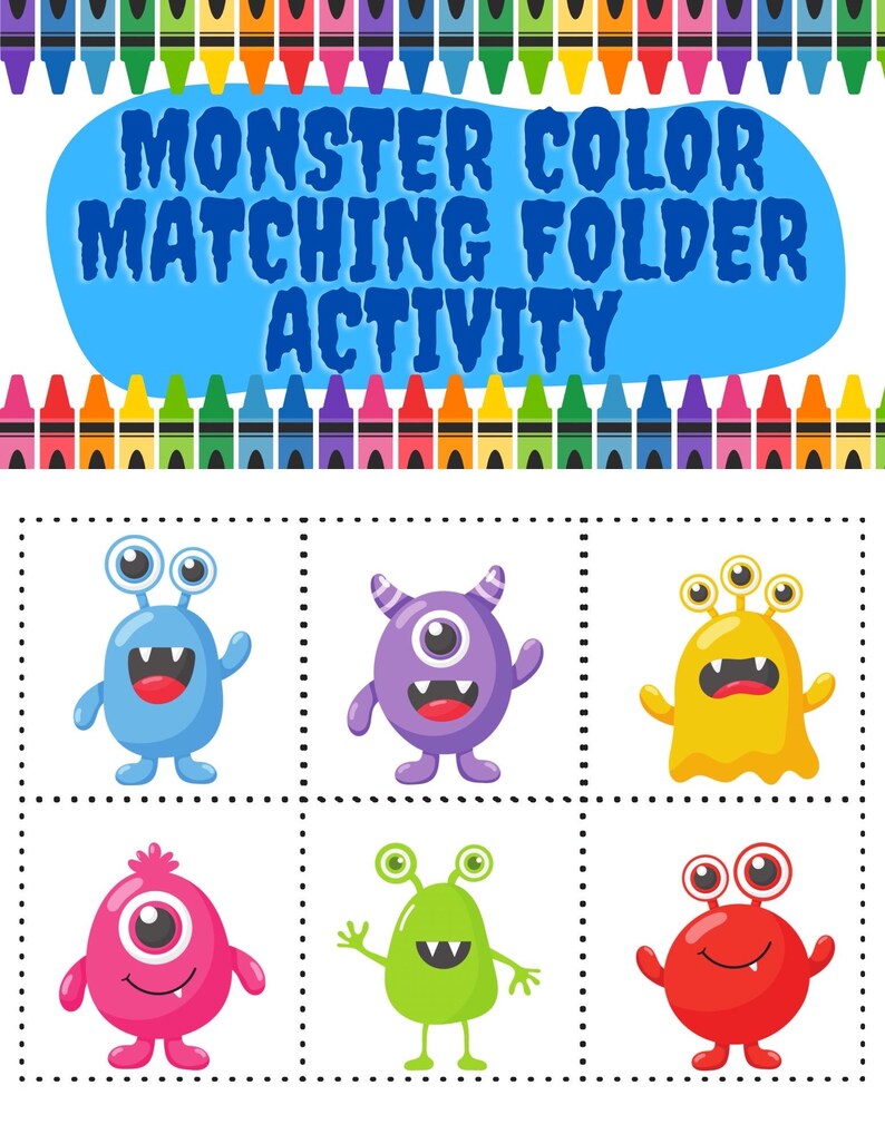 Monster Color Matching Task Cards - Etsy