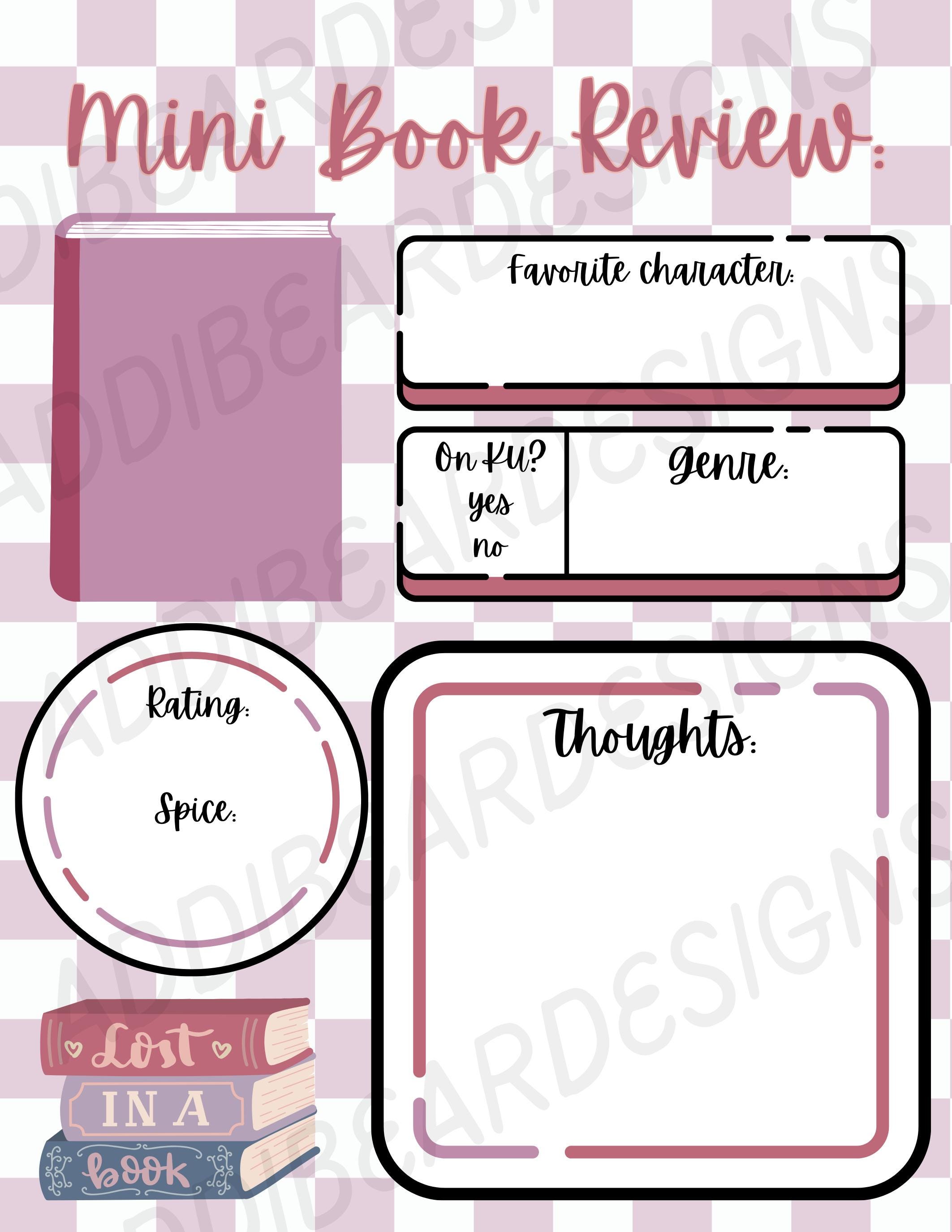 Checkerboard Mini Book Review Template Purple Book Review Mauve Book ...