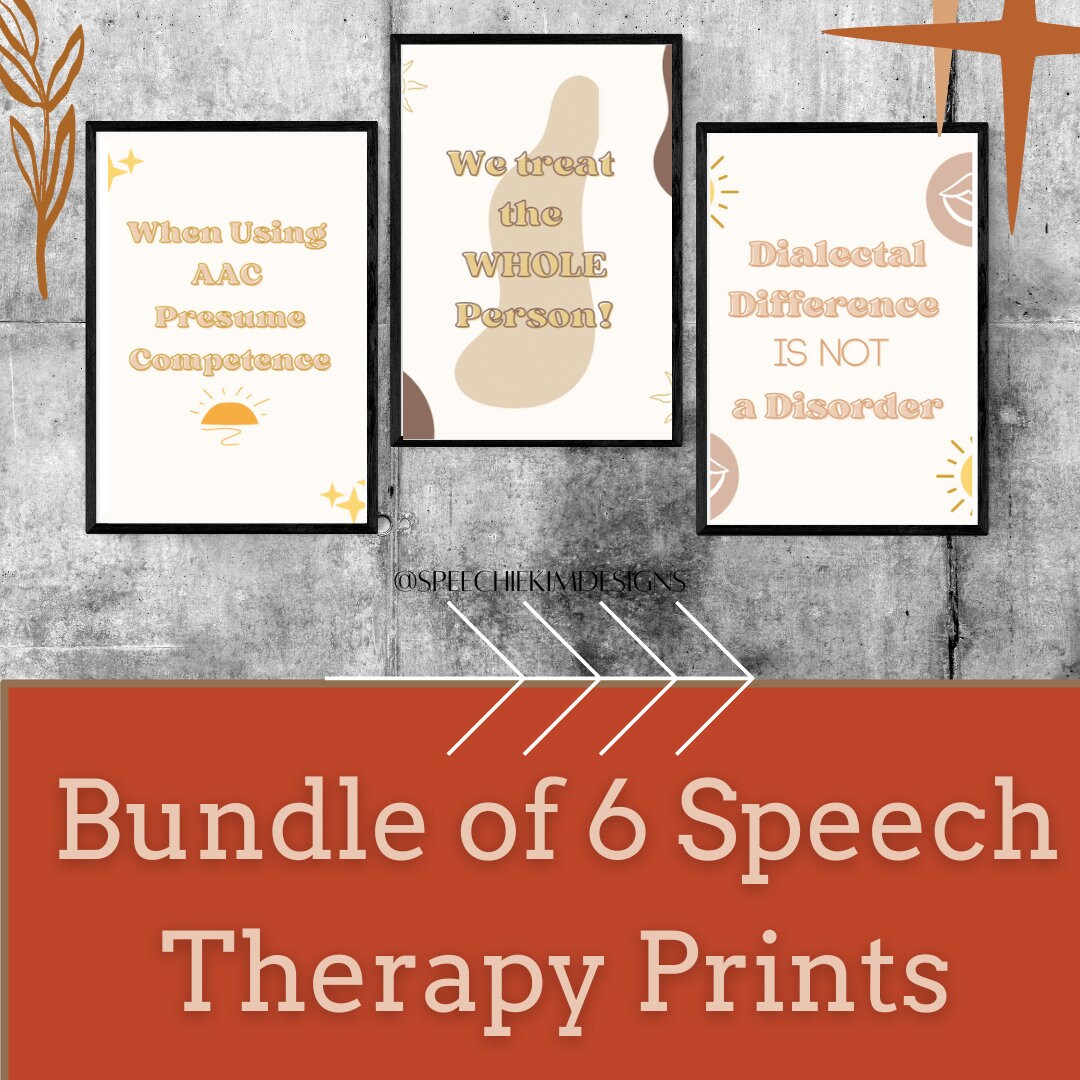 6 Speech Therapy Boho Decor Office Signs | SLP Office Boho Wall Art ...