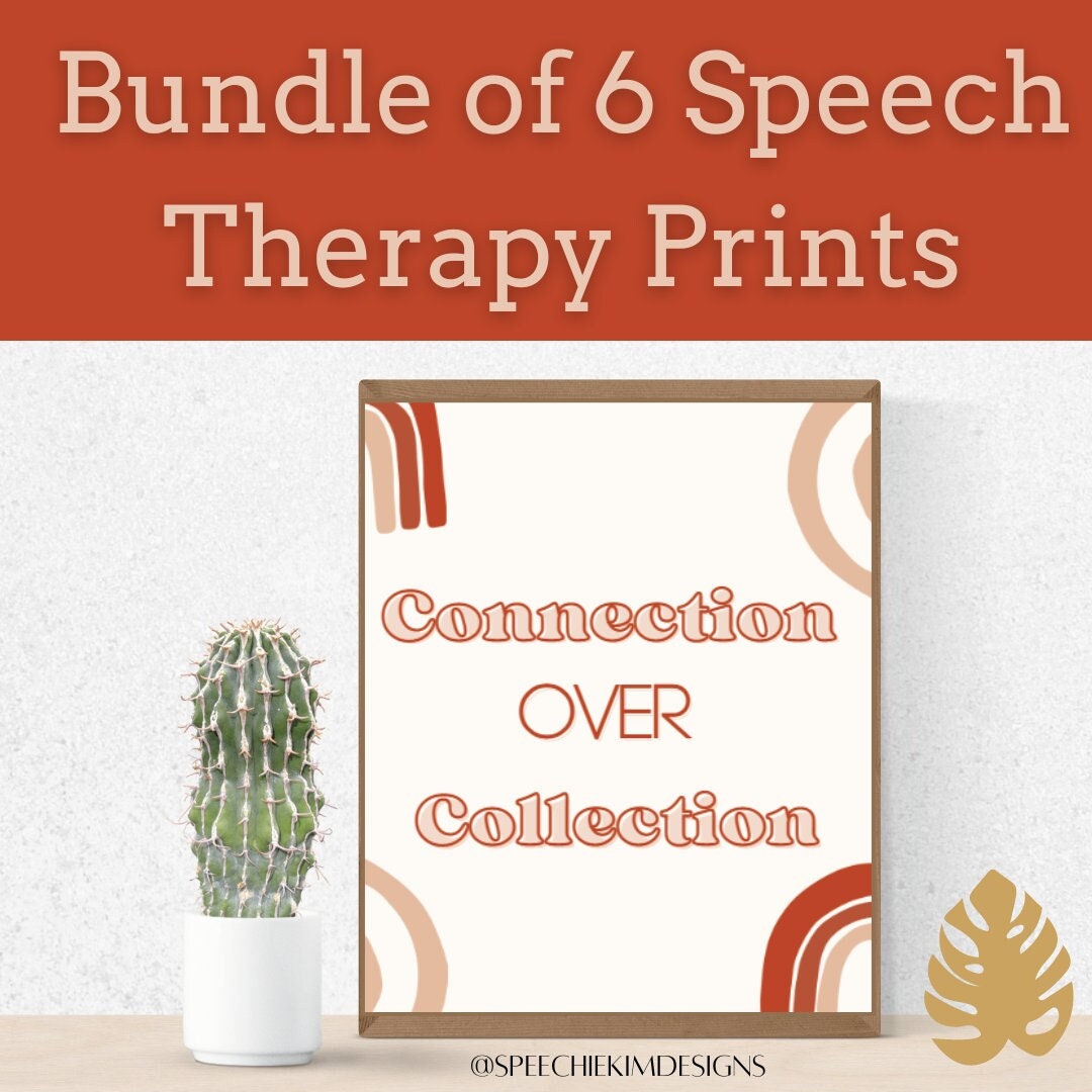 6 Speech Therapy Boho Decor Office Signs | SLP Office Boho Wall Art ...