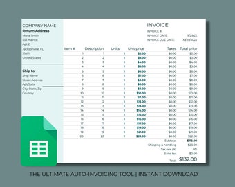 INSTANT INVOICE Smart Invoice Template - Etsy