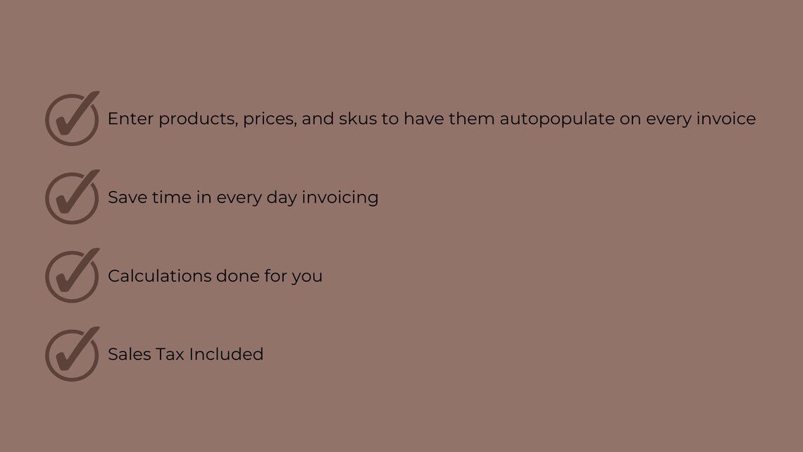 INSTANT INVOICE Smart Invoice Template - Etsy