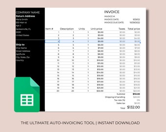 INSTANT INVOICE Smart Invoice Template - Etsy