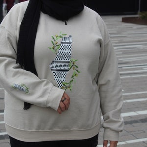 Kuffeyah Olive Palestine Sweatshirt, Palestinian, Palestine Merch ...