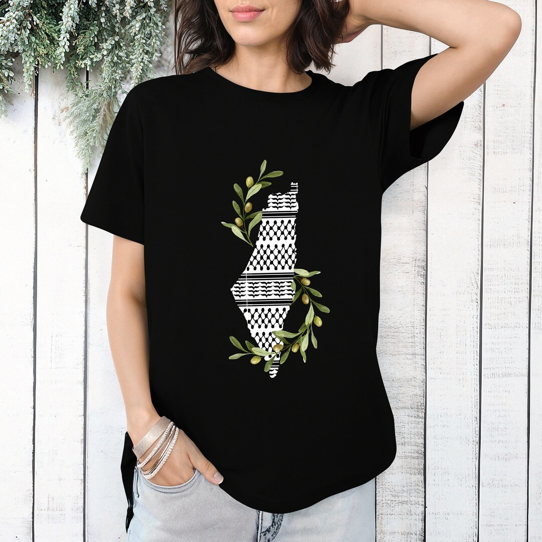 Kuffeyah Olive Palestine T-shirt, Palestinian, Palestine Merch ...