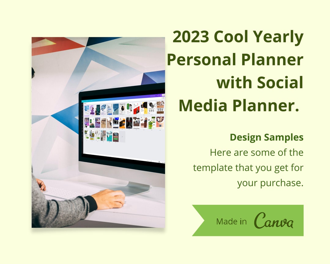 2023 Cool Yearly Personal Planner With Social Media Planner - Etsy