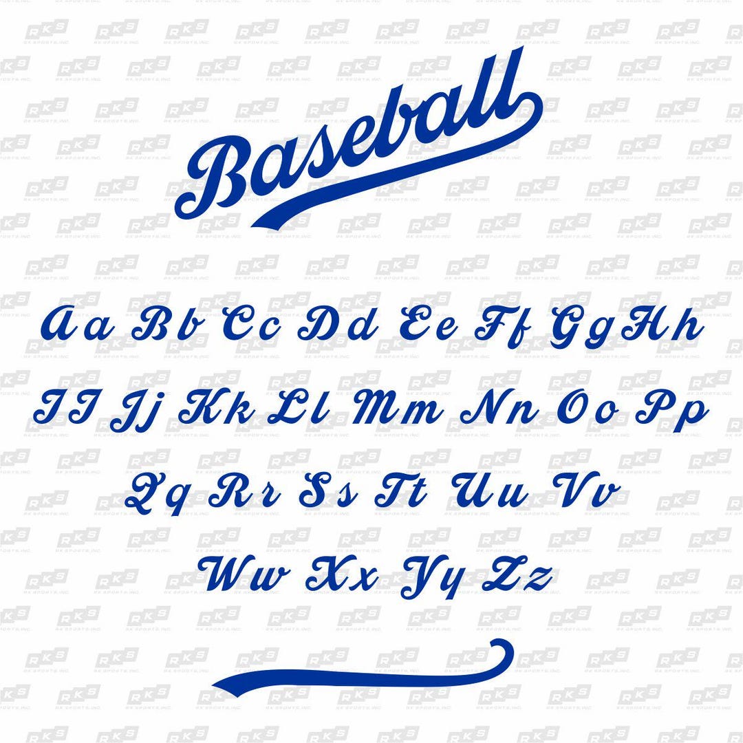 Baseball Font, Script With Tail, PDF, EPS, SVG, Vector, Closest to ...