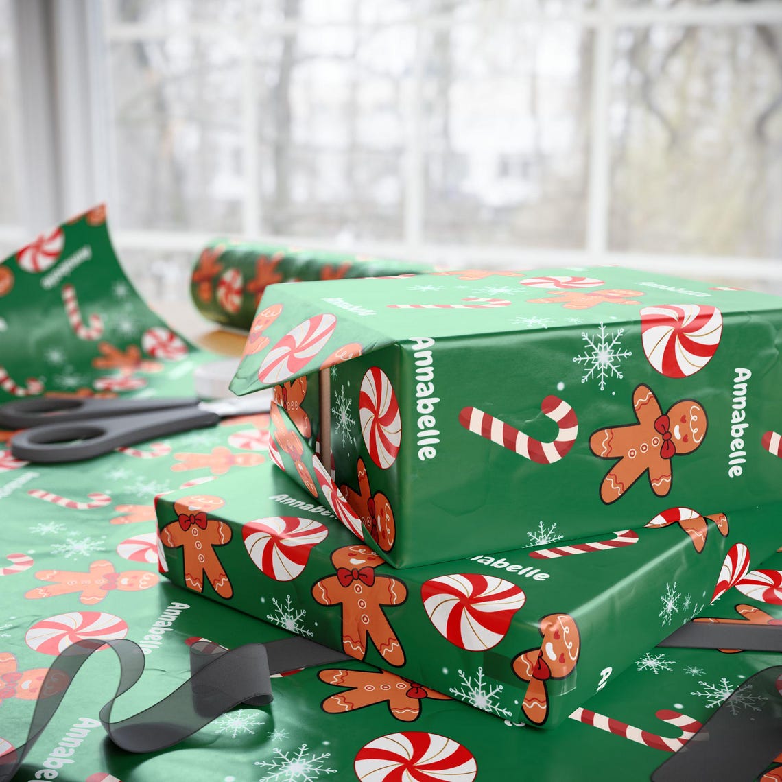 Personalized Name Wrapping Paper, Custom Name Gift Wrap, Holiday Gift ...