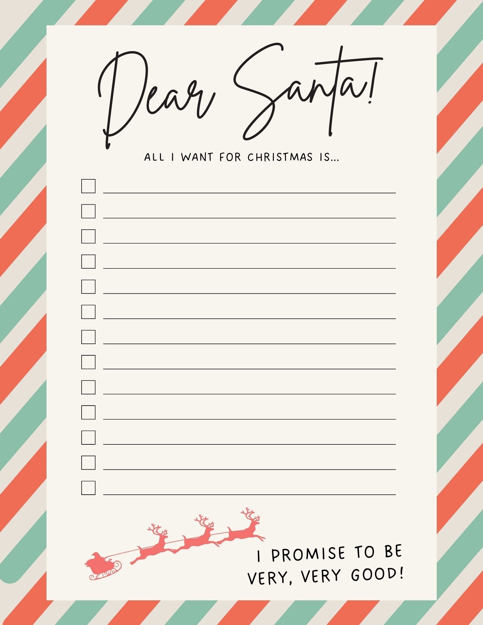 Letter to Santa, Letter to Santa Template, Letter to Santa Printable ...
