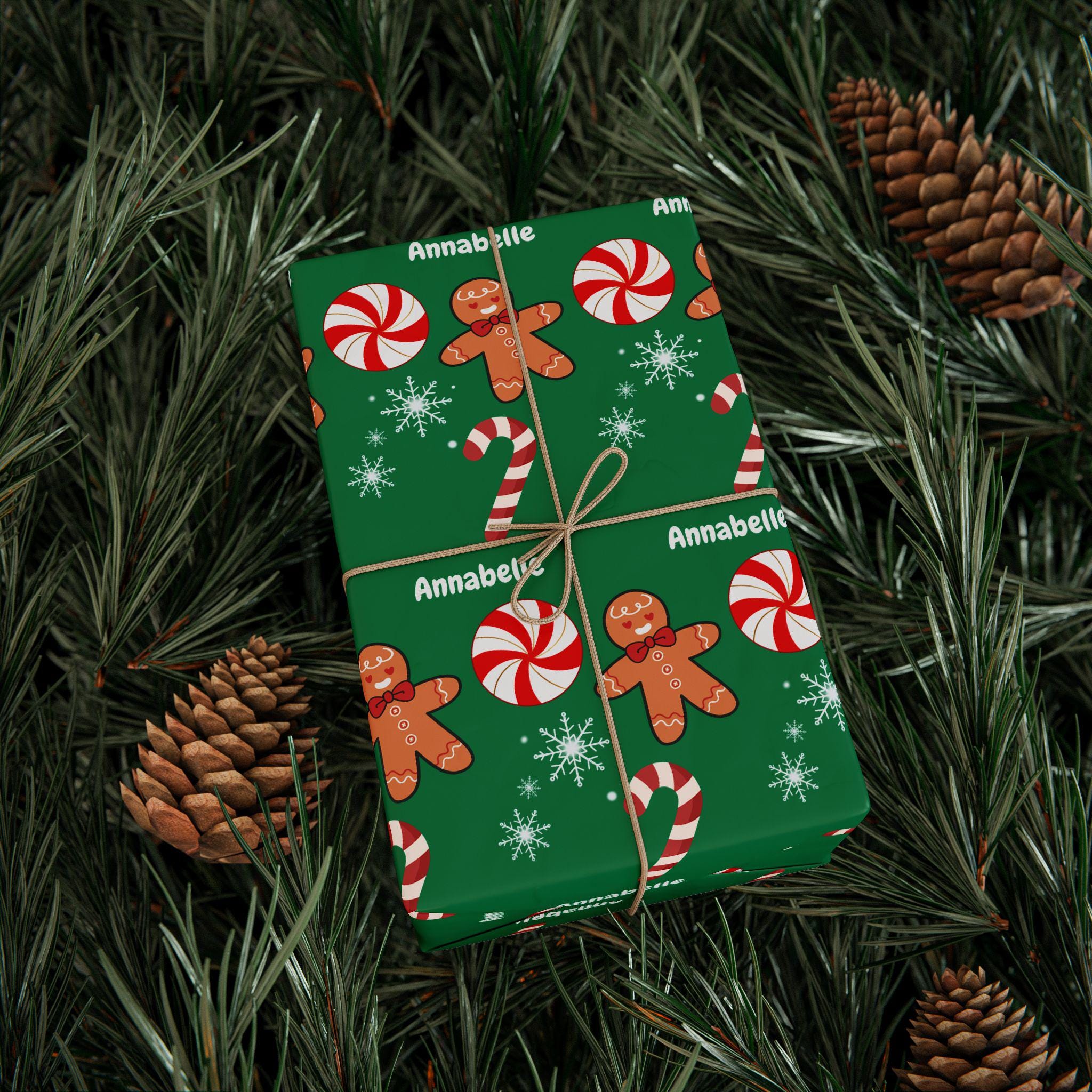 Personalized Name Wrapping Paper, Custom Name Gift Wrap, Holiday Gift ...