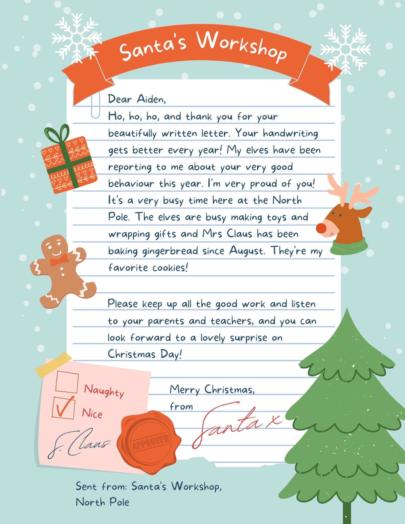 Letter to Santa, Letter to Santa Template, Letter to Santa Printable ...