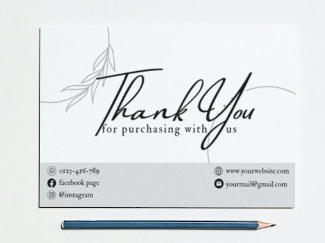Easy Editable Business Thank You Insert Card Template Thank - Etsy