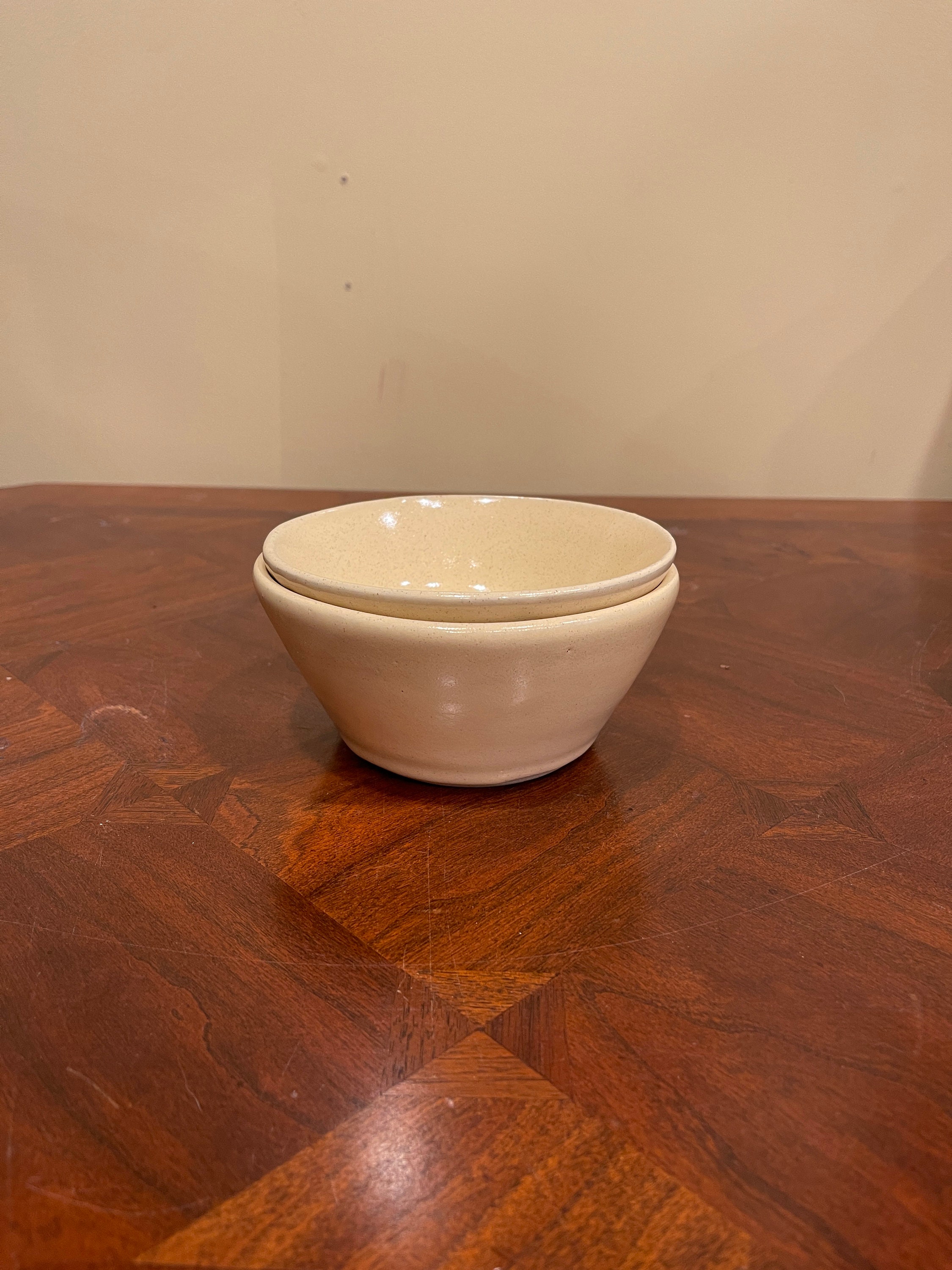 Ceramic Bowls Handmade Nesting Bowls Set of Two Yellow Clay Pottery ...