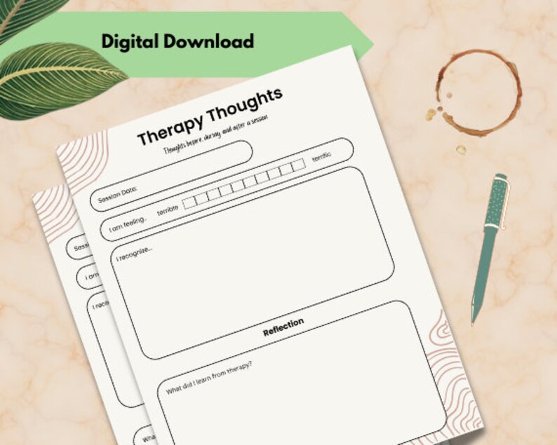 Therapy Journal Medication Tracker Track Progress on Therapy Instant ...