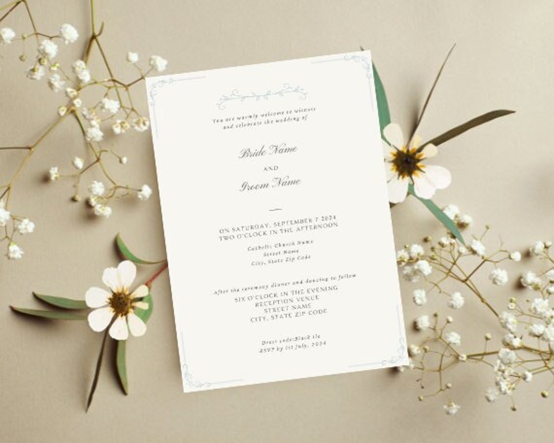 Traditional Filipino Wedding Invitation - Principal Sponsors, Church ...