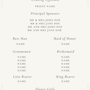 Traditional Filipino Wedding Invitation - Principal Sponsors, Church ...