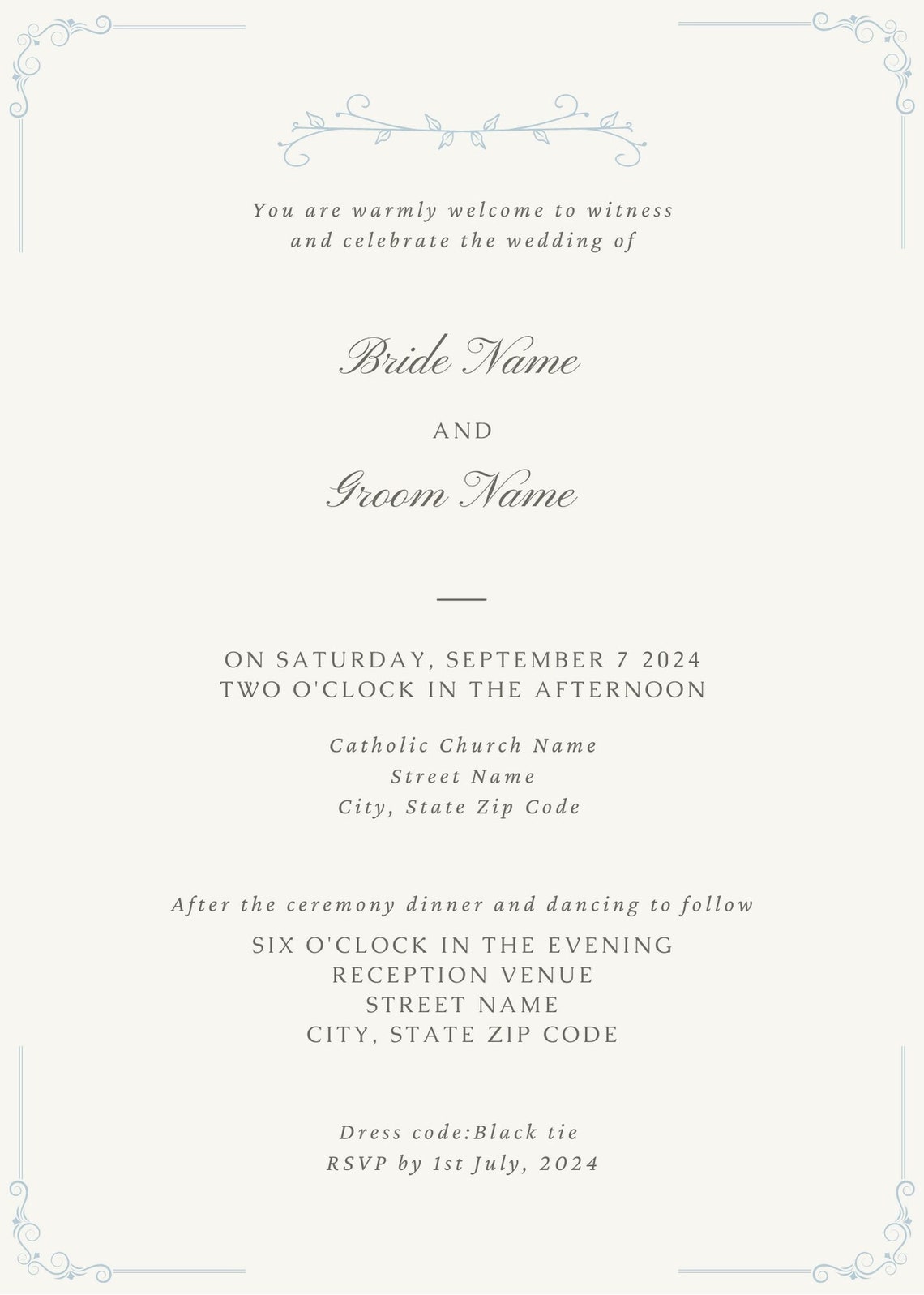 Traditional Filipino Wedding Invitation Principal Sponsors, Church ...
