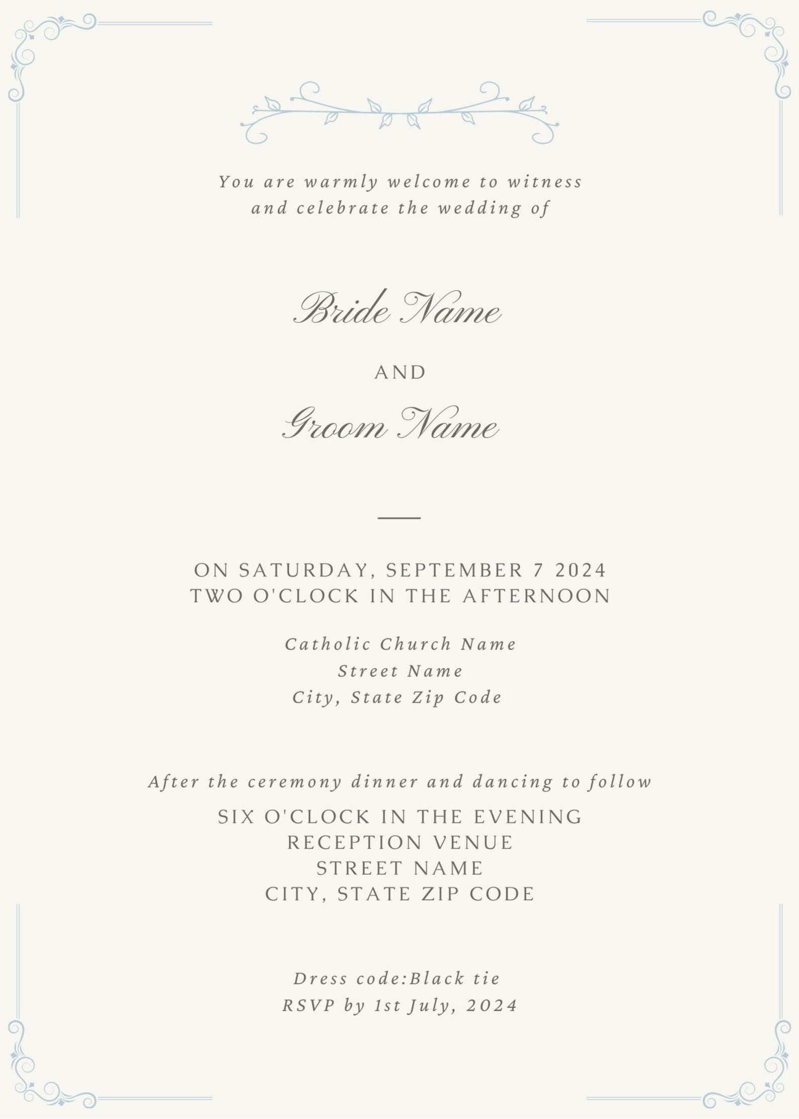 Traditional Filipino Wedding Invitation Principal Sponsors, Church ...