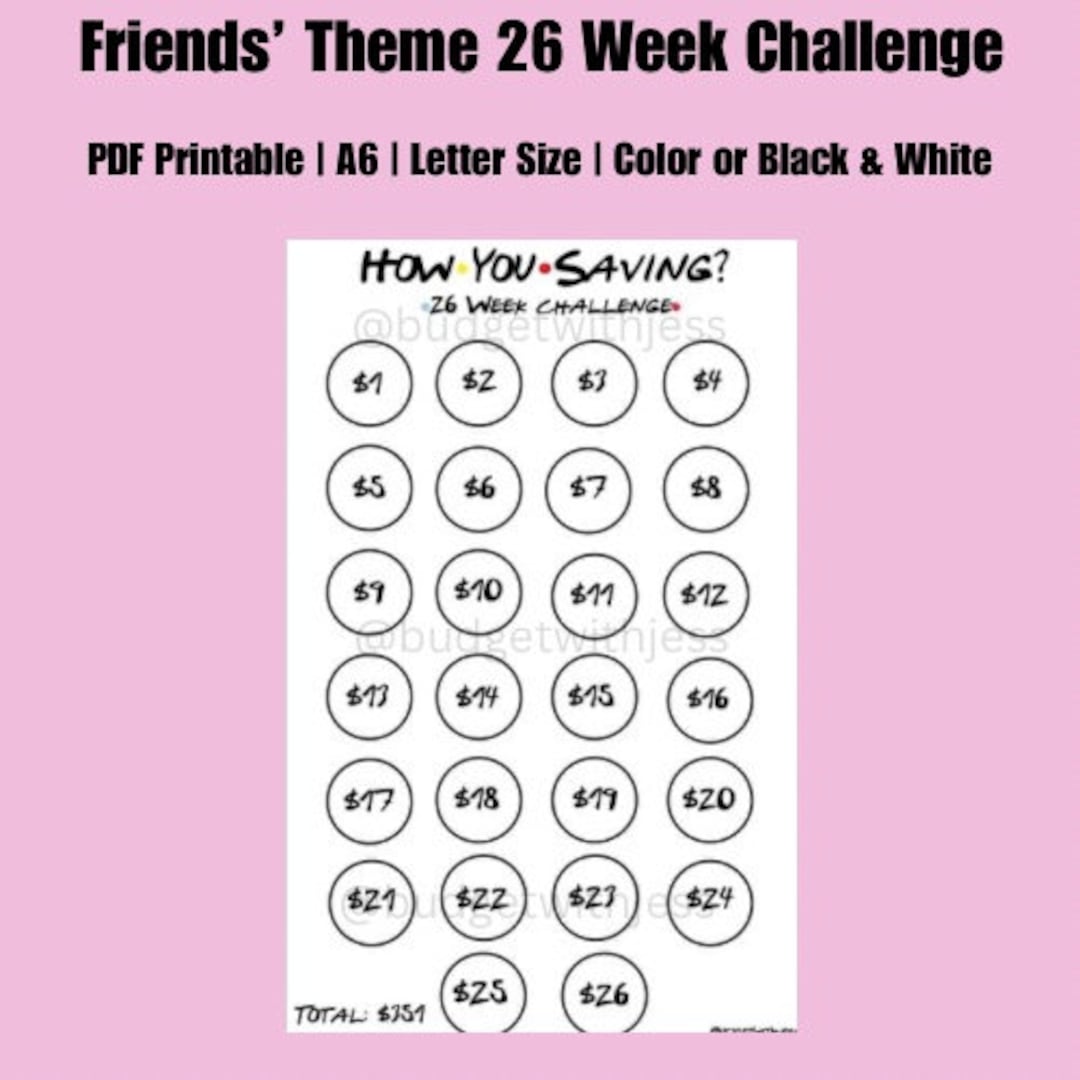 26 Week Savings Challenge | Mini Savings | Low Income Challenge ...