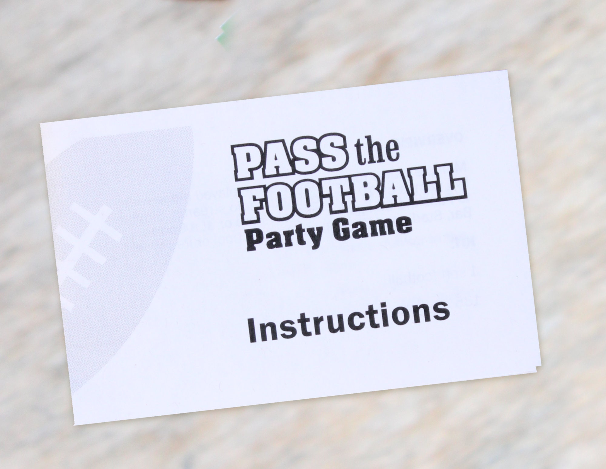 Pass the Football Party Game, Play While Watching the Game! Pass the ...