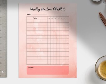 Printable Weekly Routine, Weekly Checklist, Digital Checklist ...