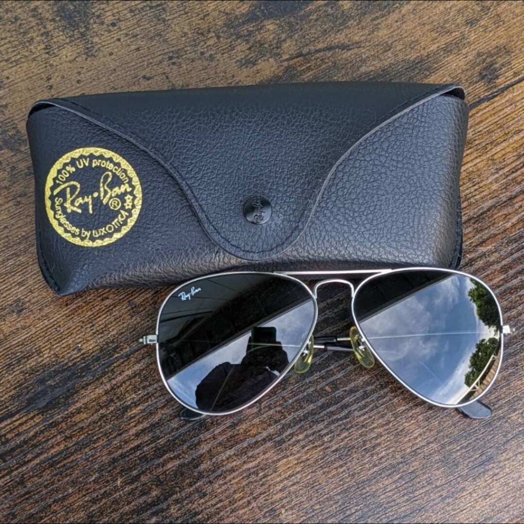 80s Ray-ban B&L Aviator Silver Metal G-15 Vintage Sunglasses - Etsy