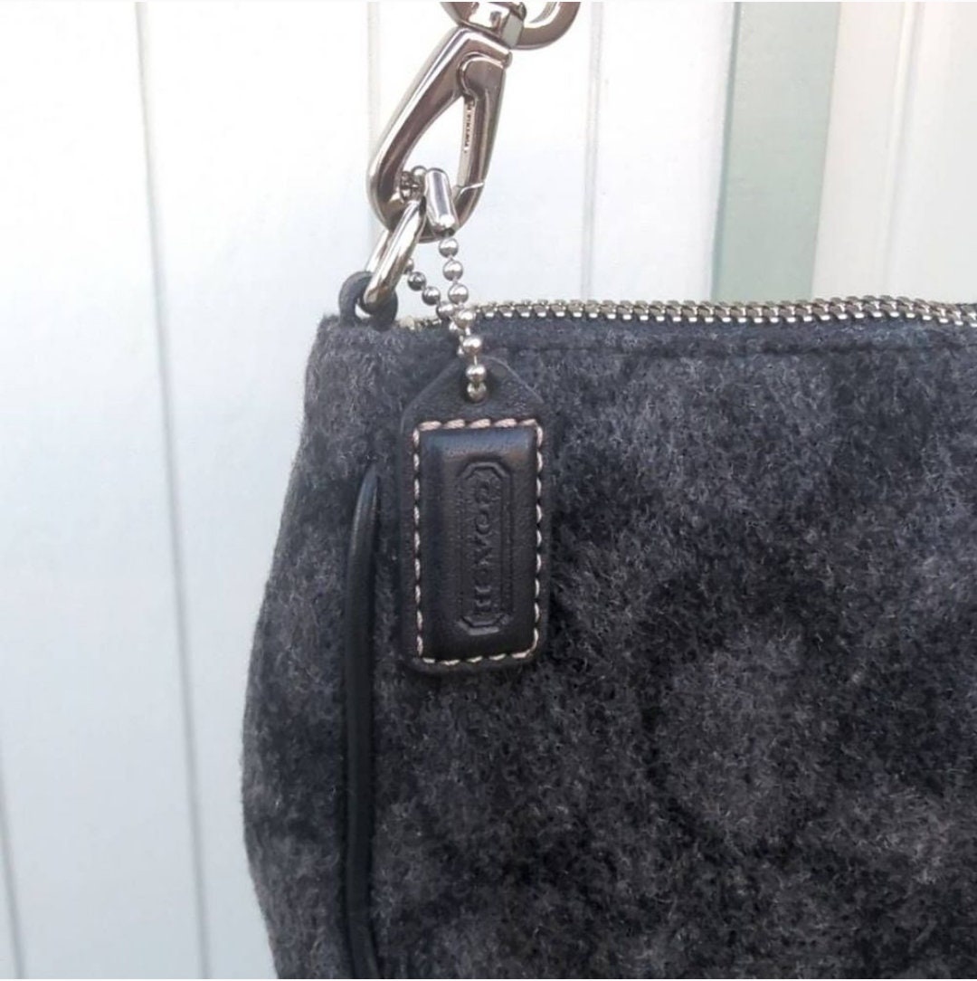 Coach Y2K Demi Fuzzy Signature C W/ Black Leather Shoulder - Etsy