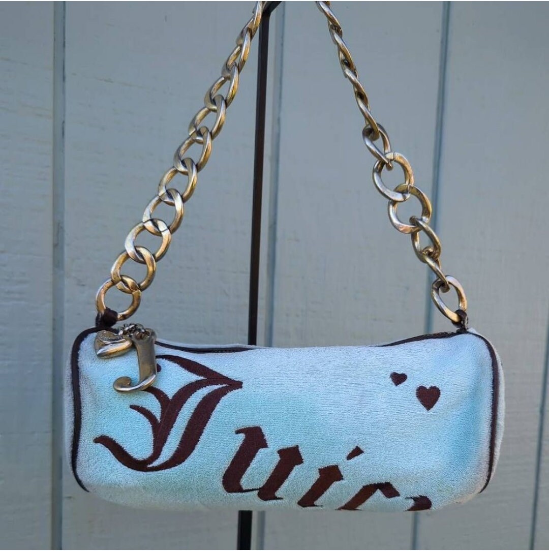 Juicy Couture Y2K Blue Terry Cloth Barrell Tootsie Shoulder Bag - Etsy