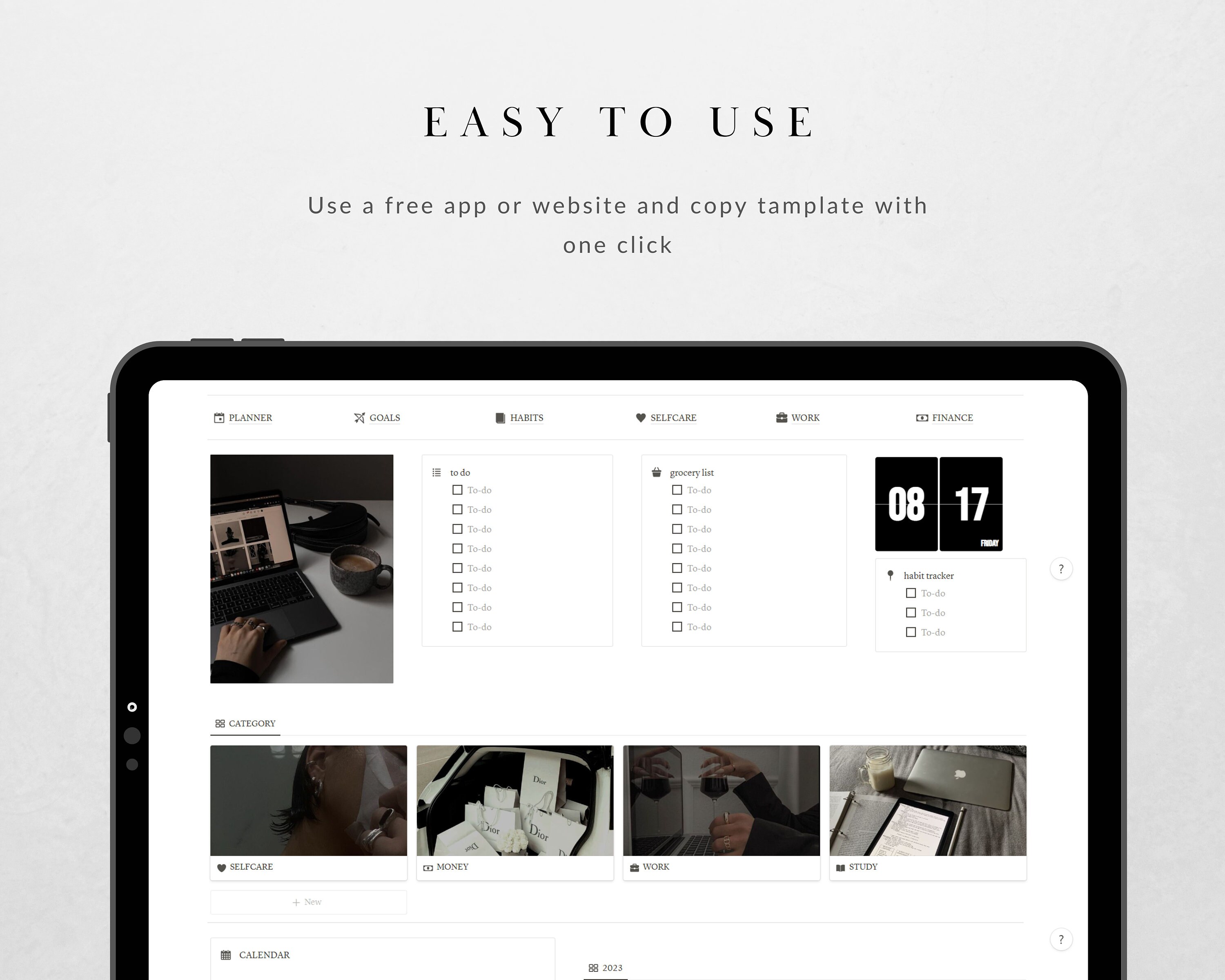 Notion Tamplate Life Planner Dashboard Minimalist Minimalistic Home ...