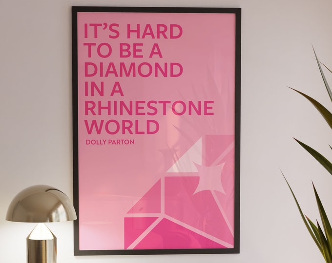 Printable Dolly Parton Poster, Quote Wall Art, Feminist Poster, Blush ...