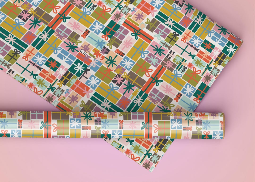 Midcentury Wrapping | Christmas Gift | Wrapping Paper Roll | Premium ...