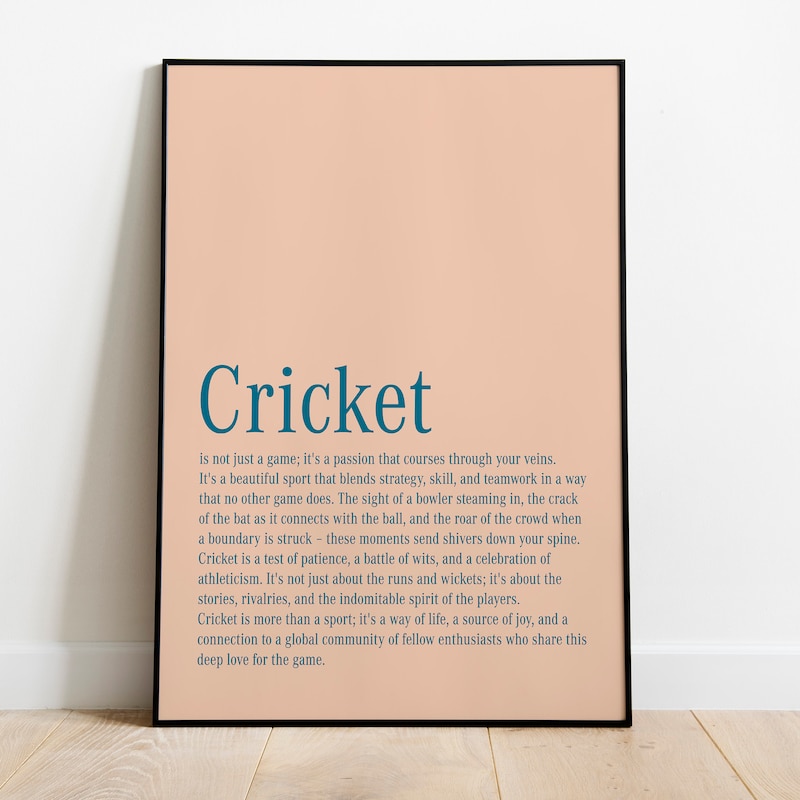 Cricket Poster Quote - Etsy UK