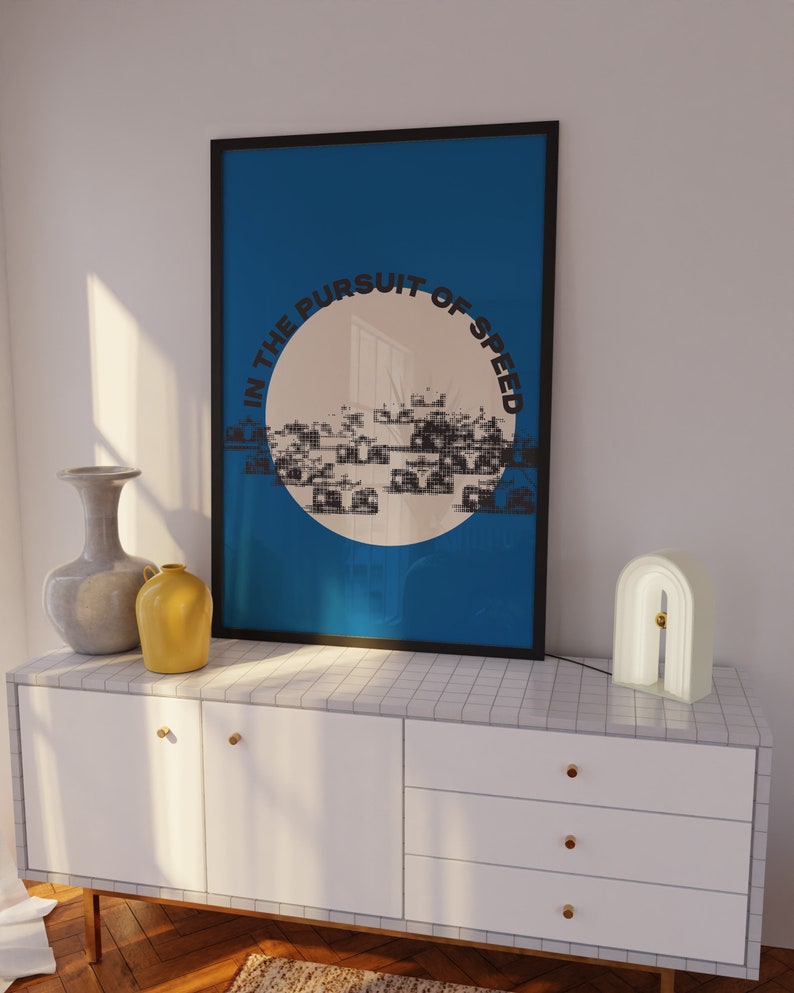 Formula 1 Bauhaus Poster: Blue F1 Racing Art (digital Download) - Etsy