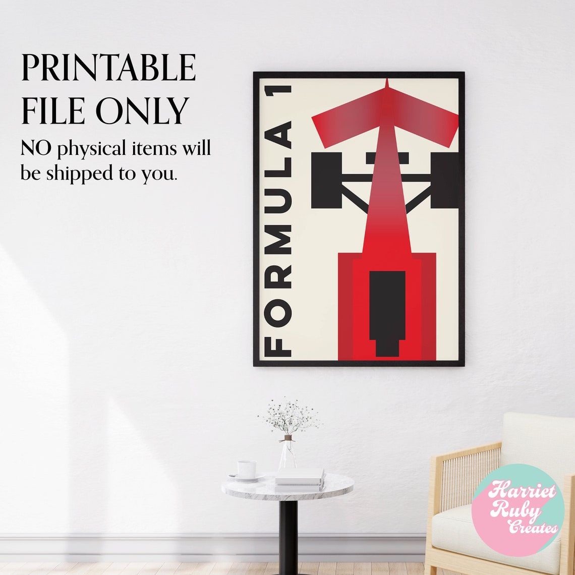 Formula 1 Wall Art Game Room F1 Poster Digital F1 Poster Red - Etsy ...