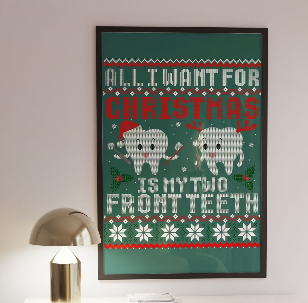 Wall Art Christmas Dentist Office Gift for Dentist White Elephant Gift ...