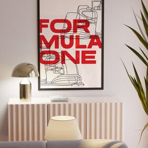 Formula 1 Wall Art Game Room F1 Poster Digital, F1 Poster Red, Formula ...