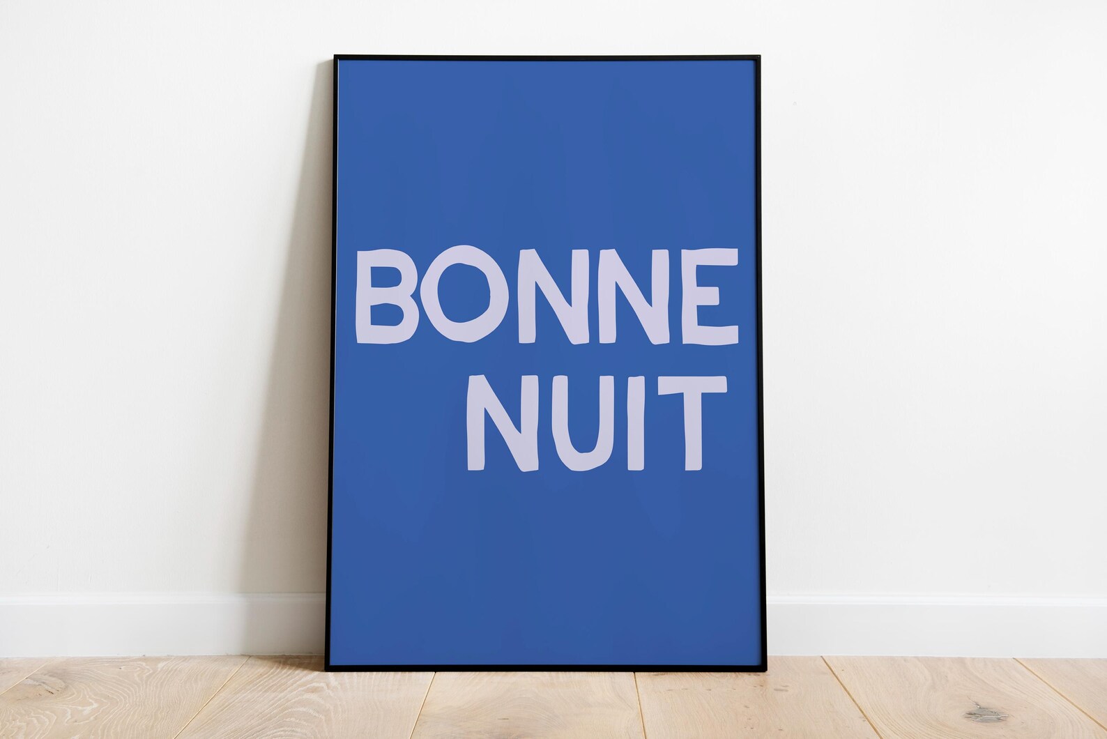 Good Night Print for Nursery Boy Blue Print Kids Bedroom Print French ...