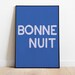 Good Night Print for Nursery Boy Blue Print Kids Bedroom Print French ...