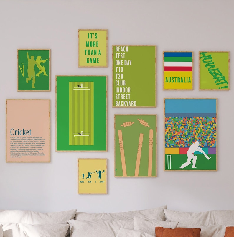 Gallery Wall Set Cricket Poster Cricket Wall Art Download Sport Poster ...