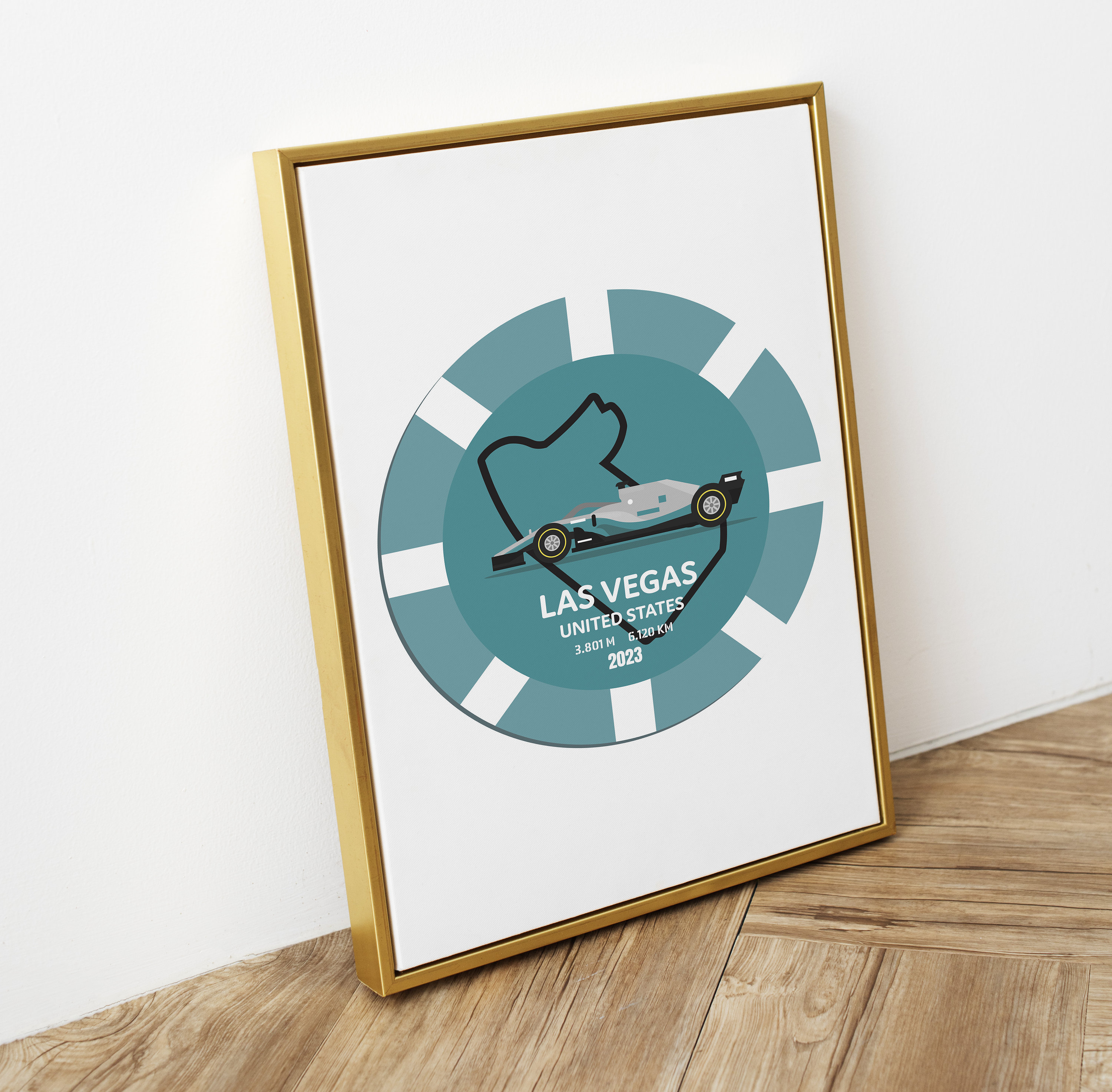 Formula 1 Wall Art Las Vegas F1 Poster for Game Room F1 Poster Blue ...